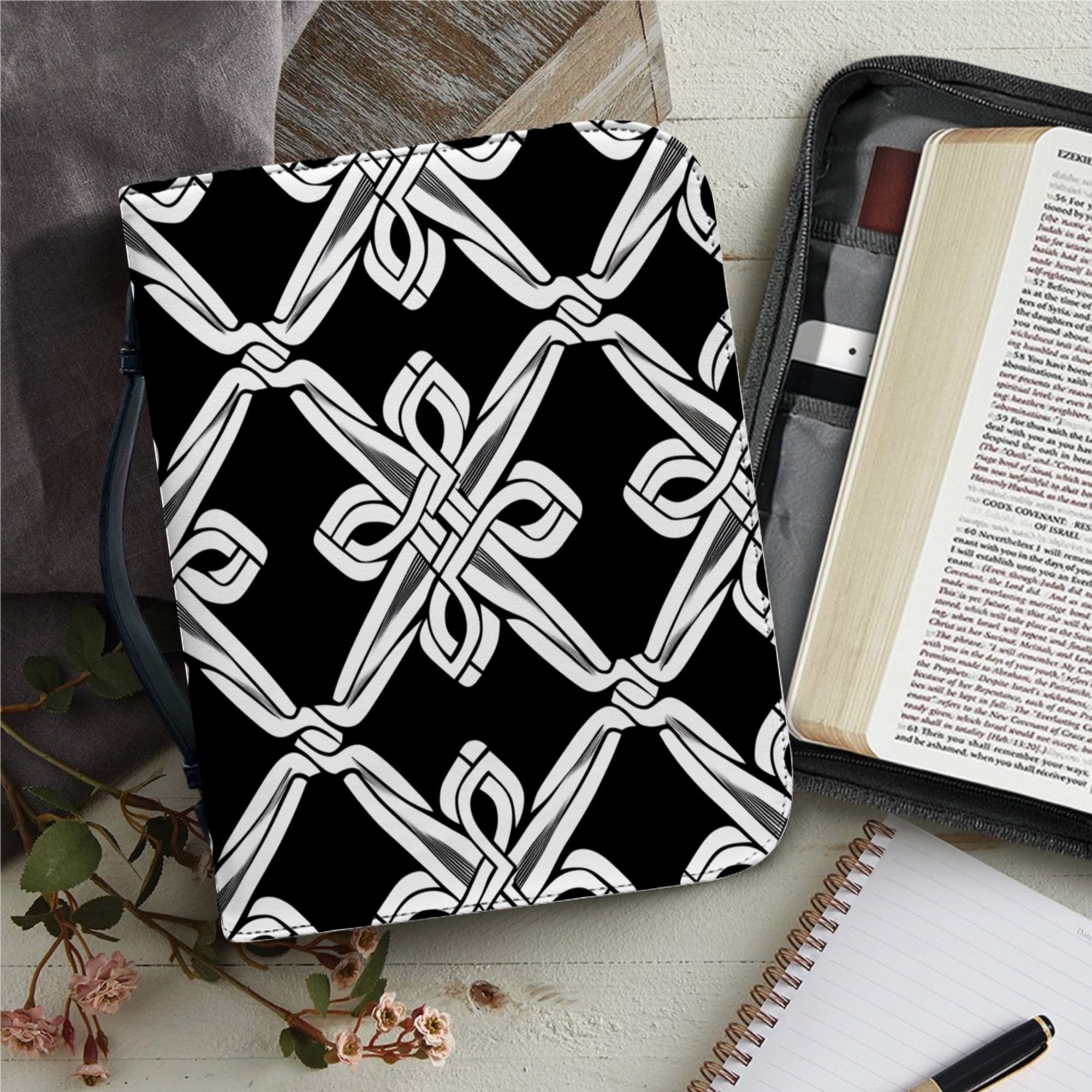 Bible Cover Case Women's Bible Storage Bag Pu Leather Zippered Handbag ...