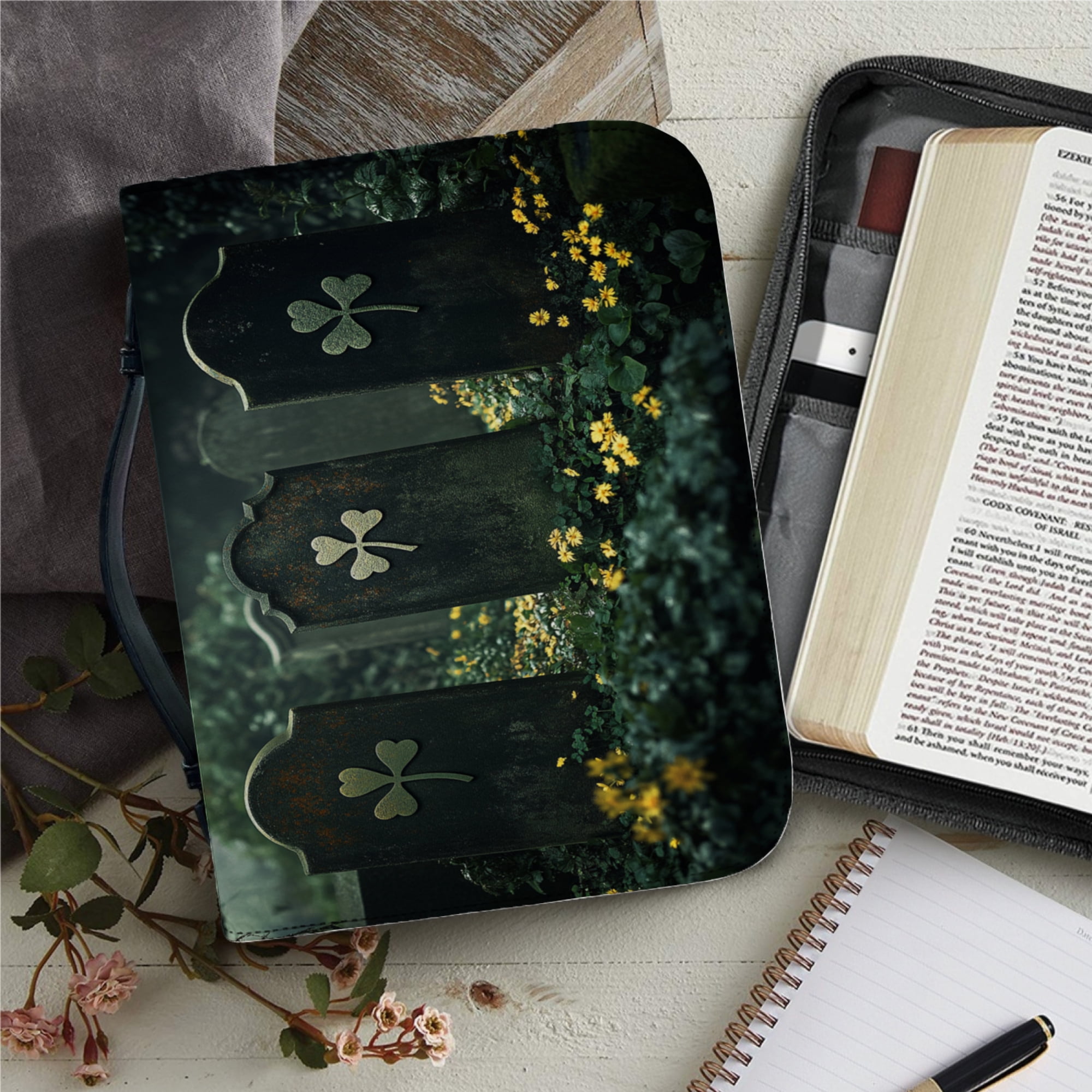 Bible Cover Case Women's Bible Storage Bag Pu Leather Zippered Handbag ...