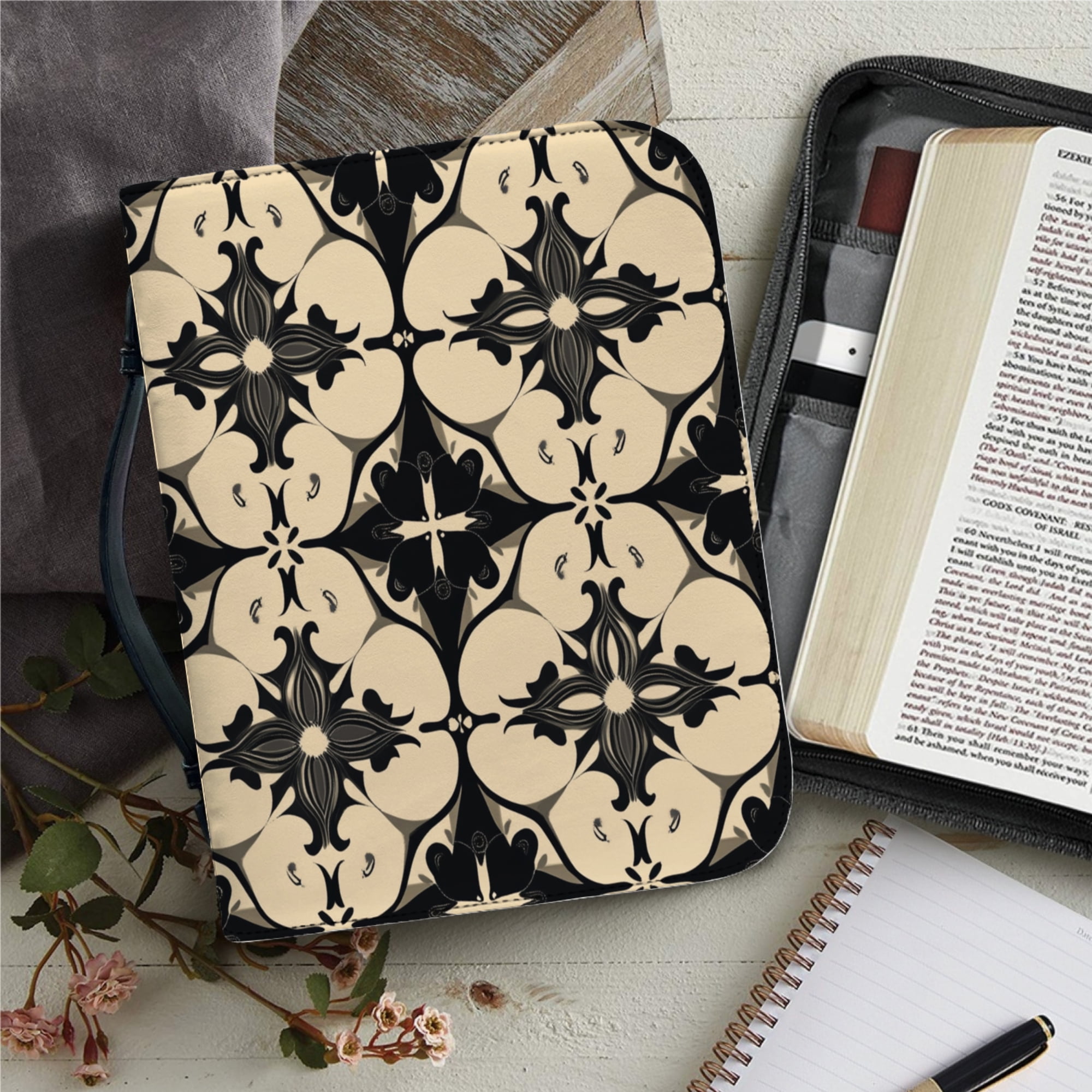 Bible Cover Case Women's Bible Storage Bag Pu Leather Zippered Handbag ...