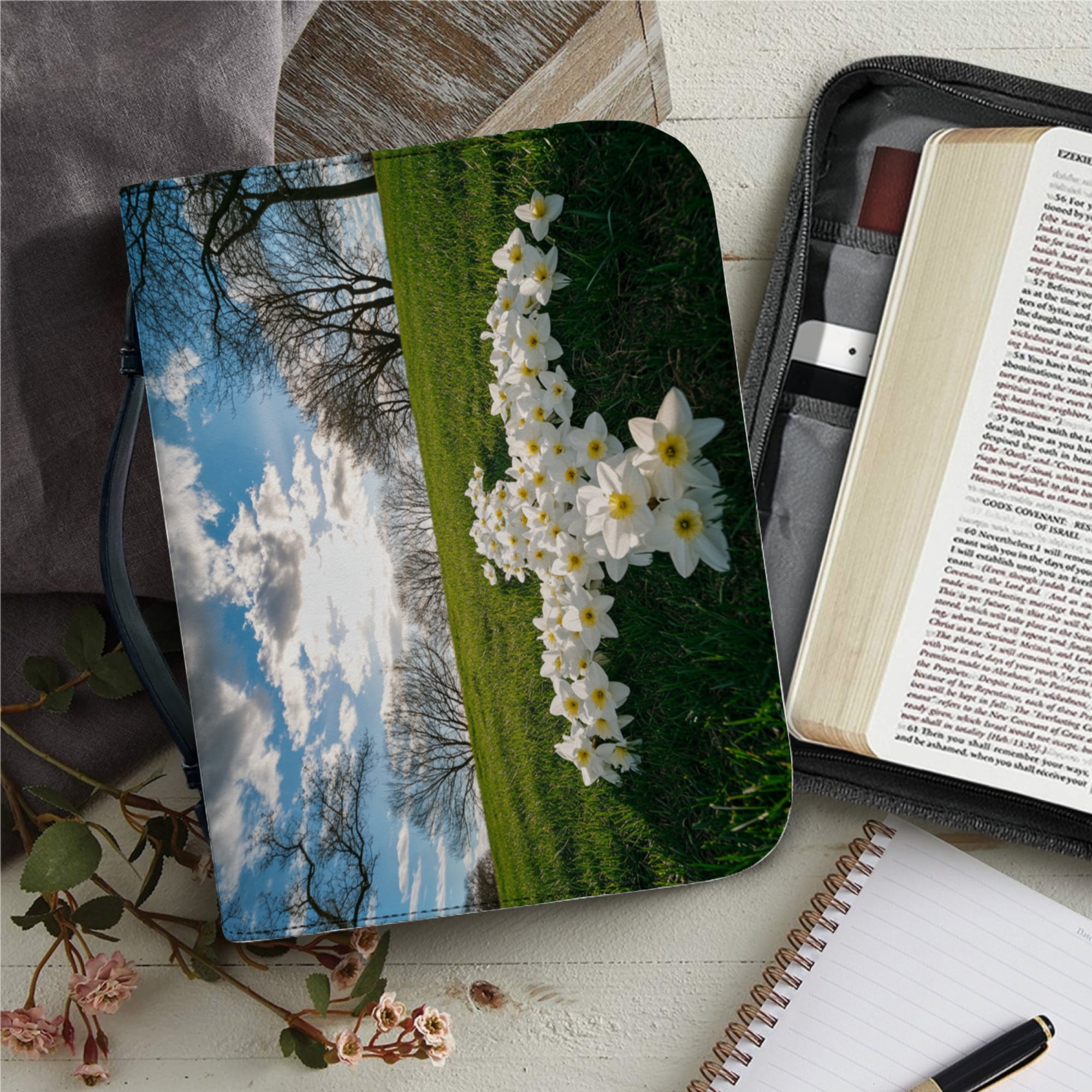 Bible Cover Case Women's Bible Storage Bag Pu Leather Zippered Handbag ...