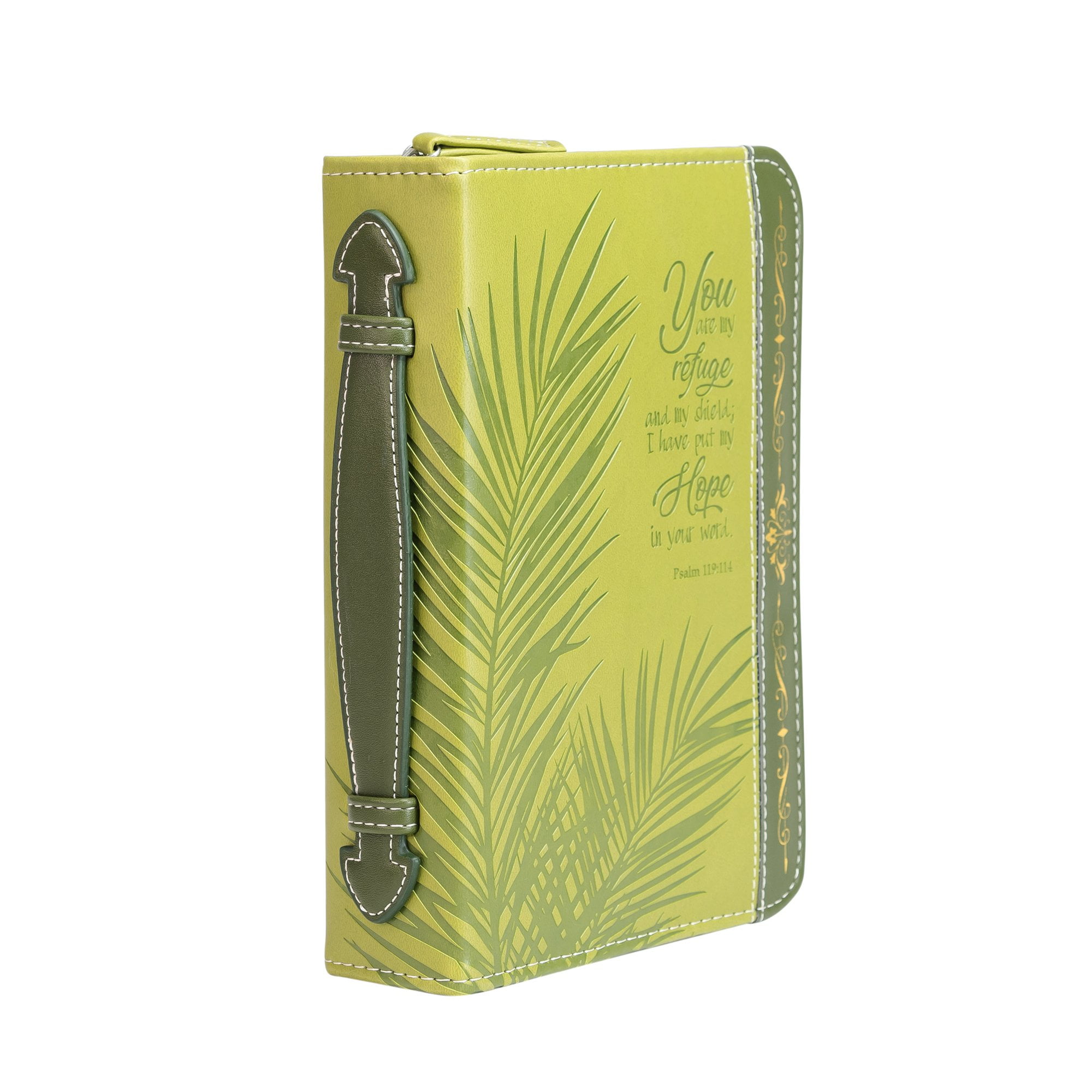 Bible Cover - Green & Gold Palm, Psalm 119:114 - Walmart.com