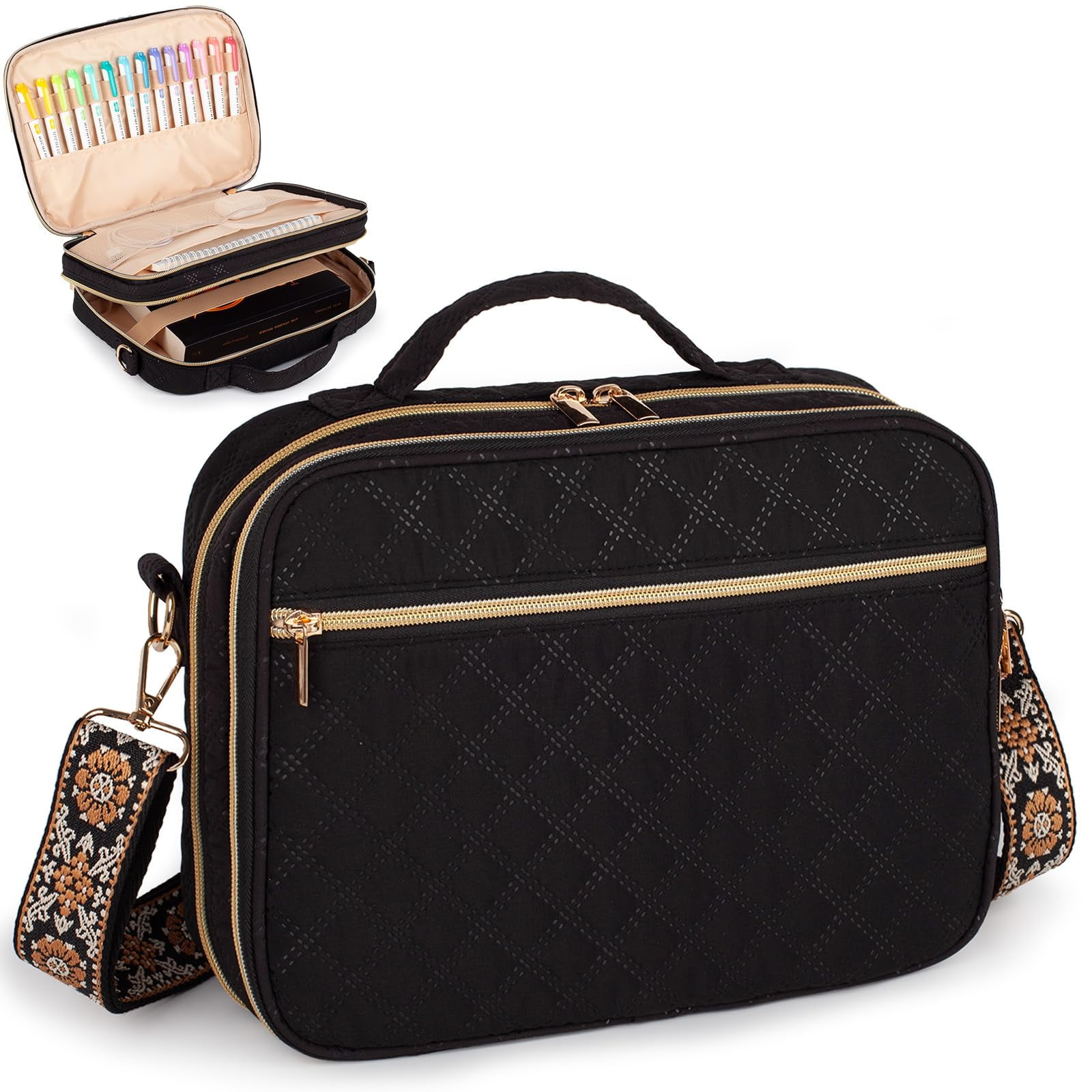 Bible Cover for Women, 2 Layers, Large Bible Carrying Case with Handles ...