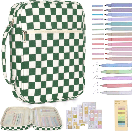 Bible Cover for Women Carrying Book Case with Zipper Pocket and Handle ...