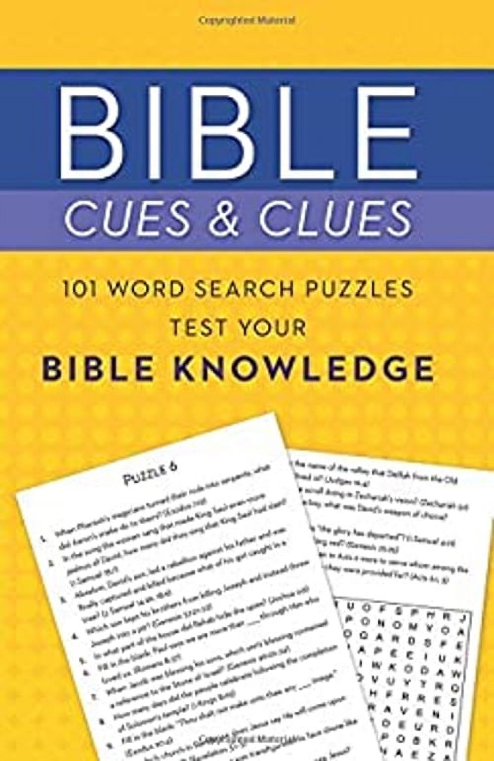 Pre-Owned Bible Cues and Clues: 101 Word Search Puzzles Test Your Bible ...
