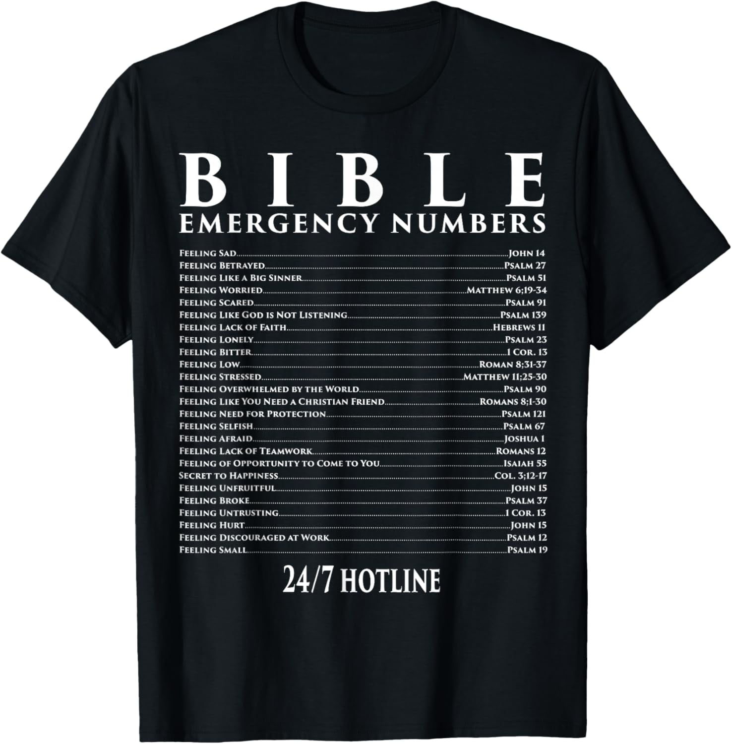 Bible Emergency Hotline Numbers - Cool Christian T-Shirt - Walmart.com