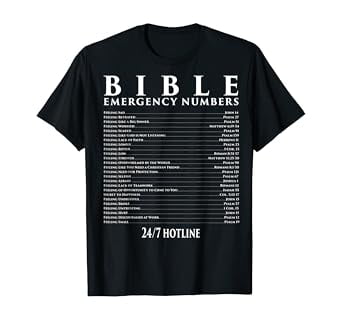 Bible Emergency Hotline Numbers - Cool Christian T-Shirts - Walmart.com