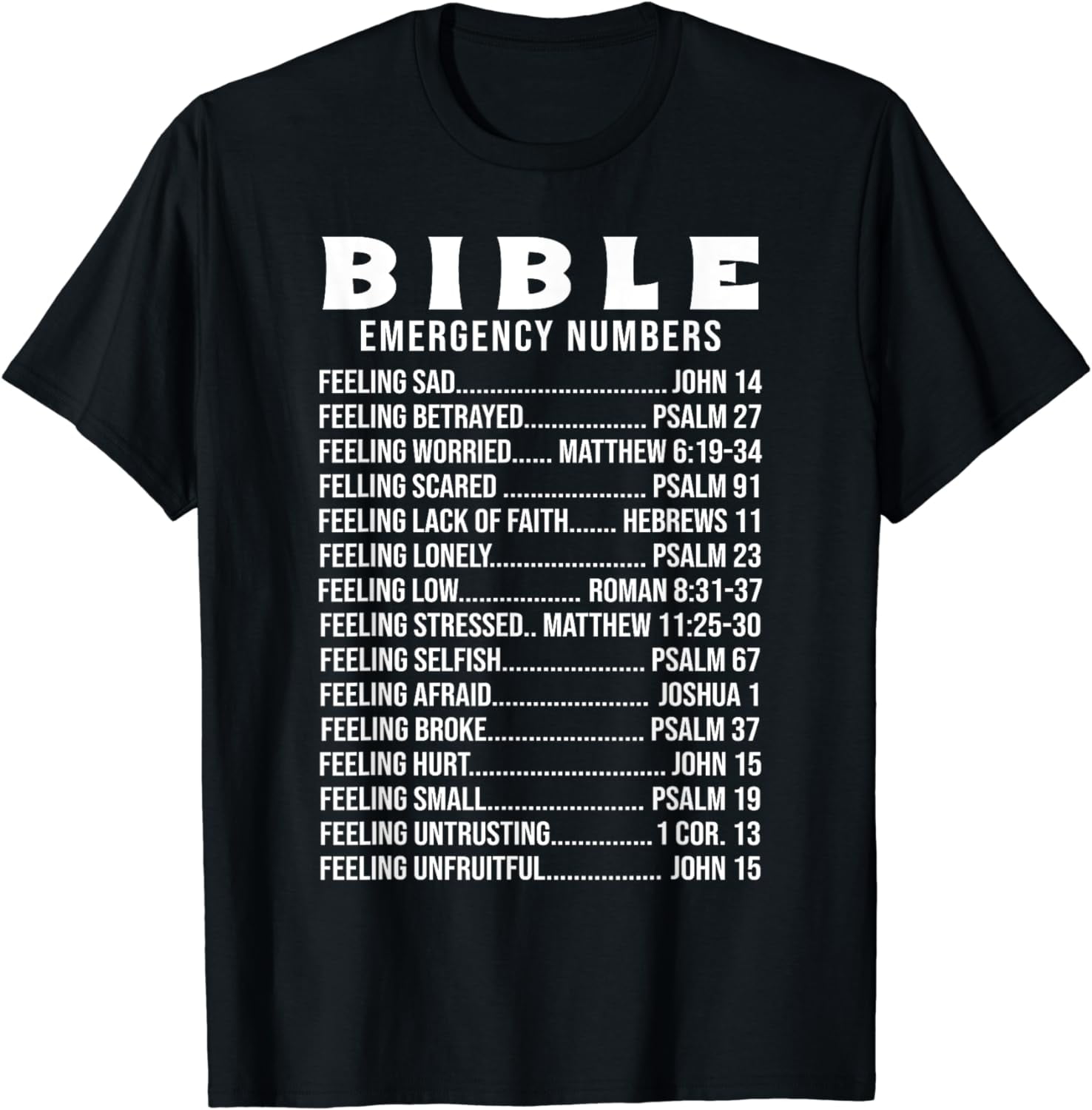 Bible Emergency Hotline Numbers T-Shirt - Walmart.com