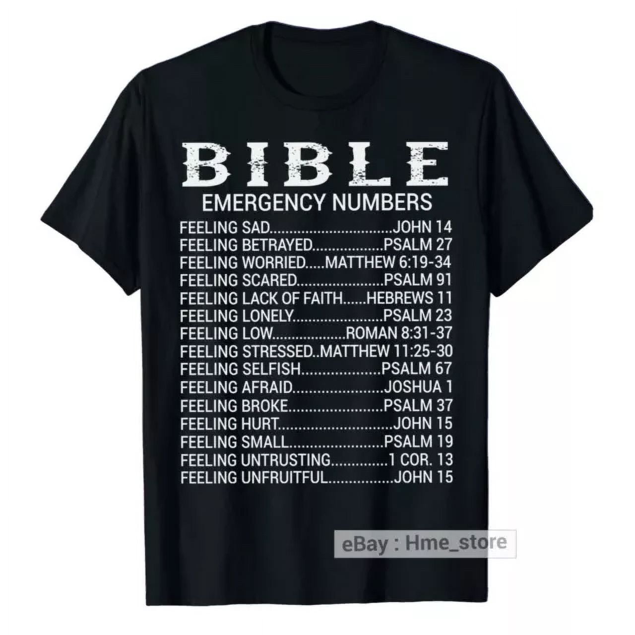 Bible Emergency Hotline Numbers T-shirt for Christian Religious Gospel ...