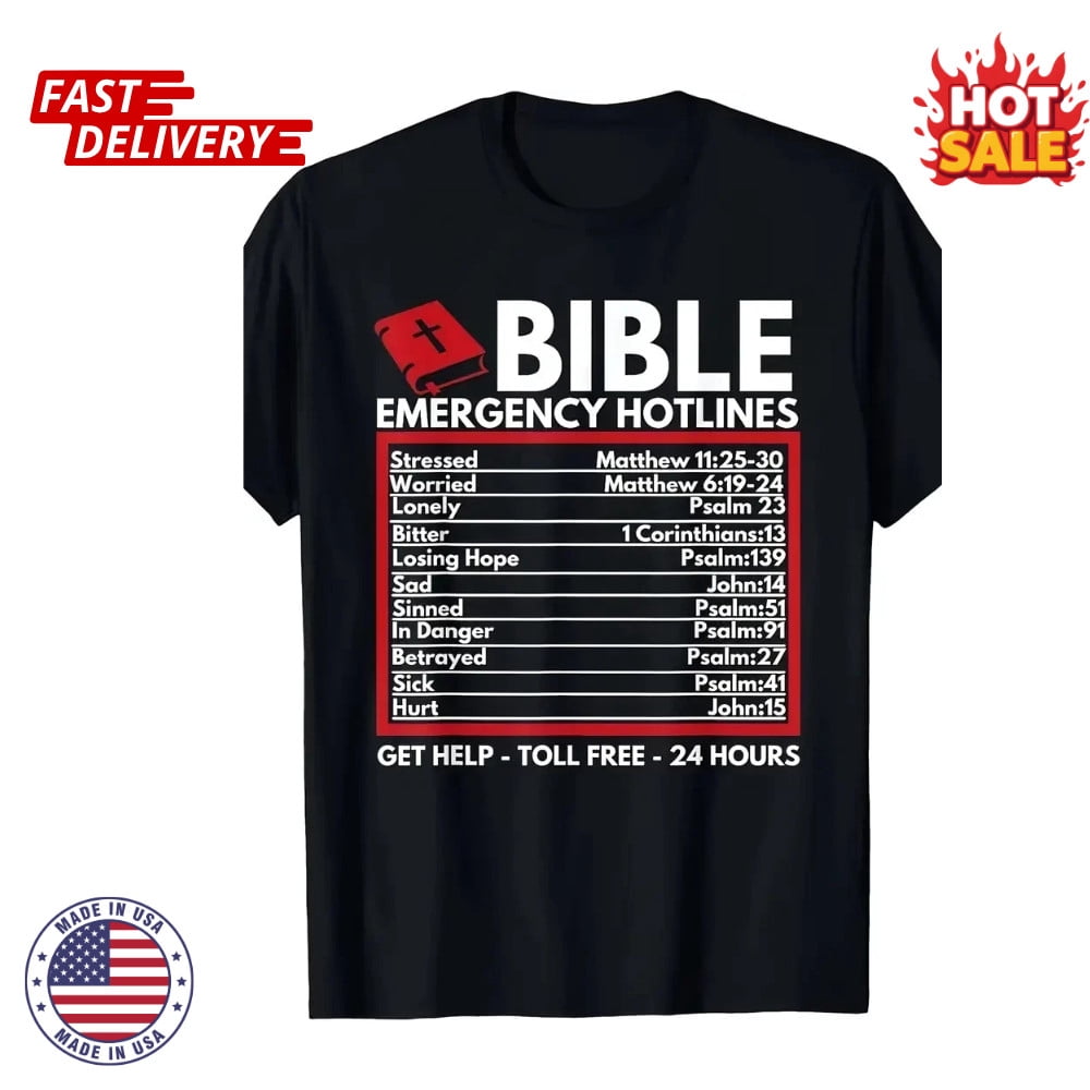 Bible Emergency Numbers Christian Bible Jesus T-Shirt - Walmart.com