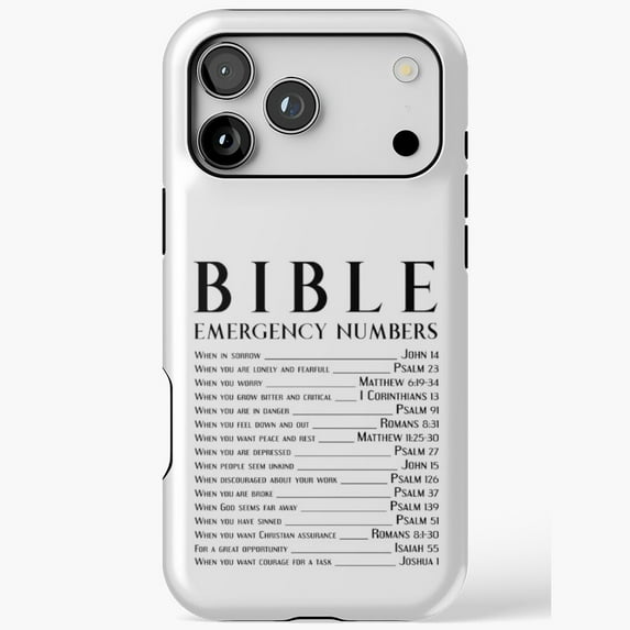 Bible Emergency Numbers Faith iPhone Case 17 through 11 Pro Max ...