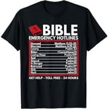 Bible Emergency Numbers - Funny Christian Bible & Jesus T-Shirt, Unisex ...