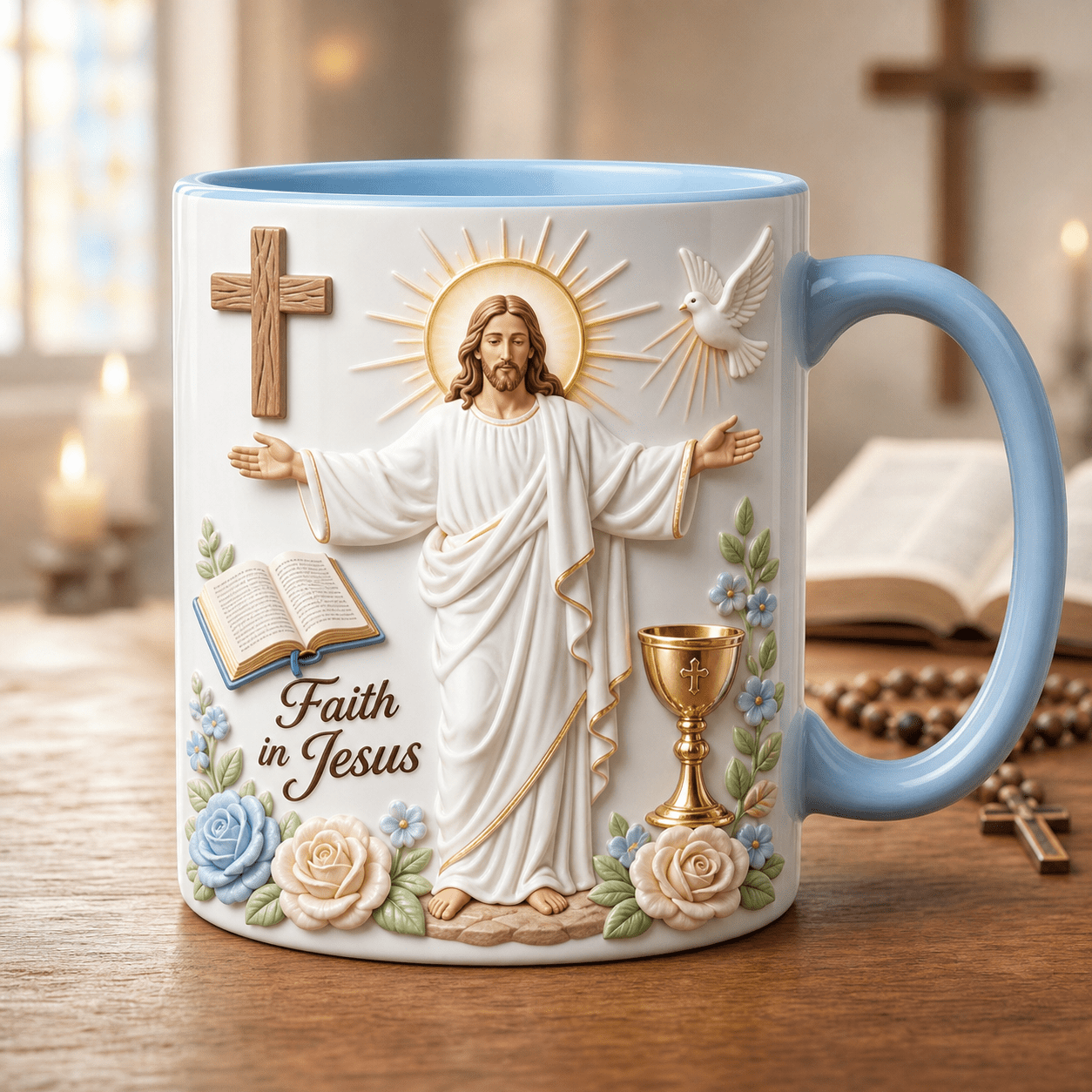 Bible Jesus Mug Personalized Christian Faith Gift for Prayer, Church ...