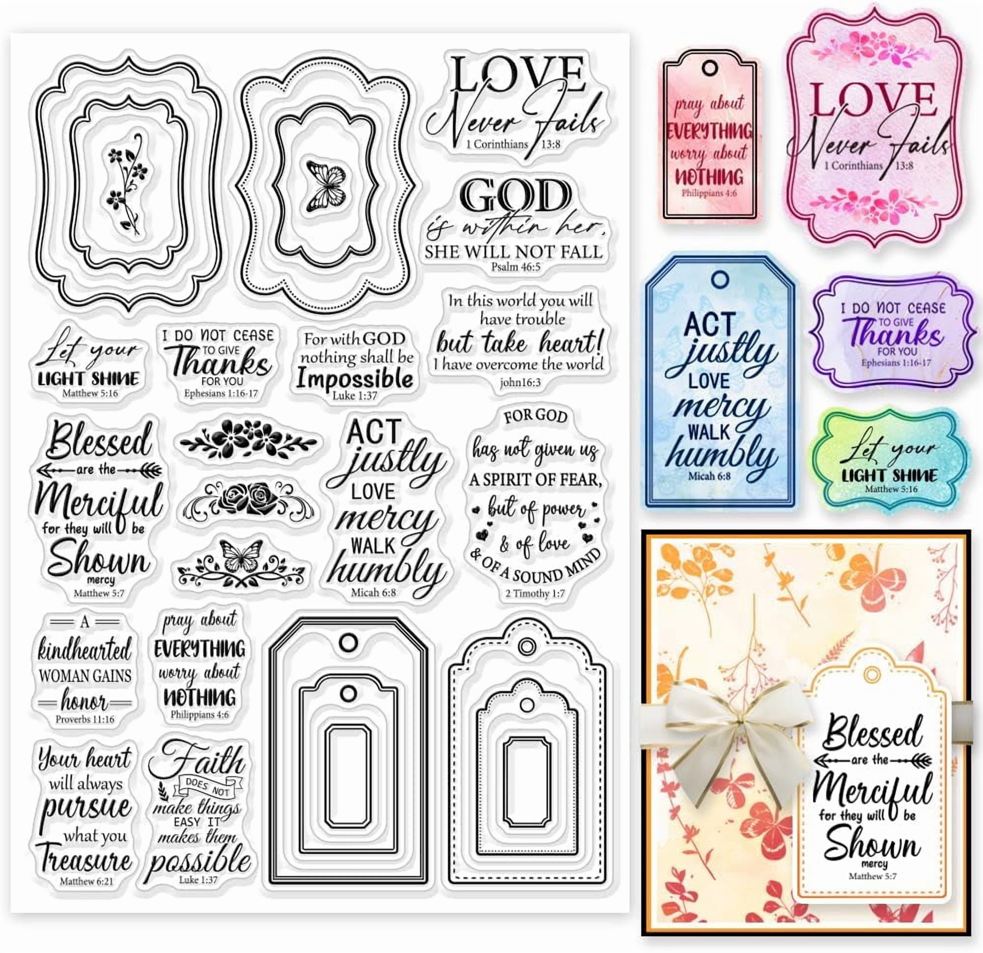 Bible Label Pattern Clear Stamps for Card Making Floral Frame Clear ...