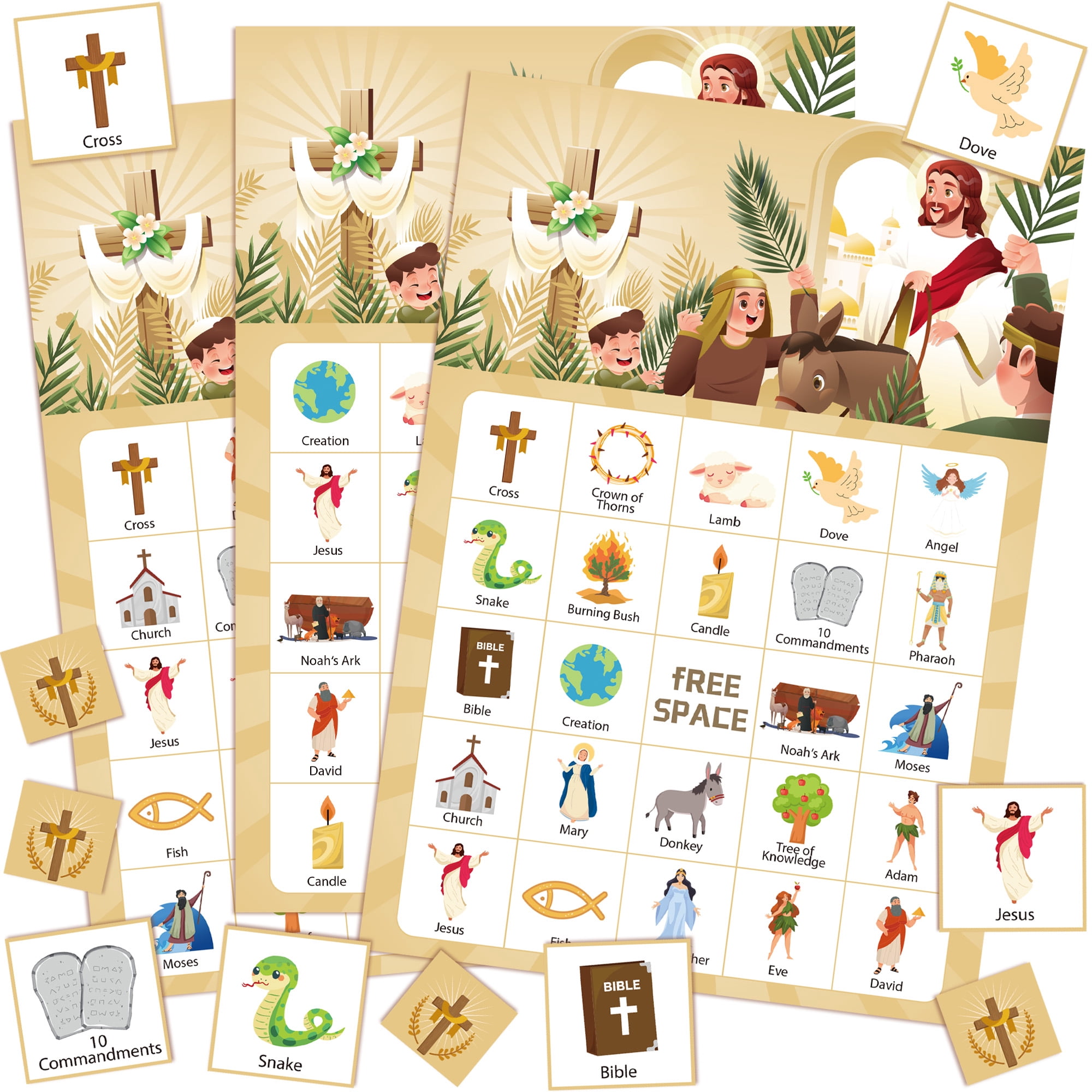 Bible Bingo Game, 38pcs Biblical Party Favors Set Including Bible ...