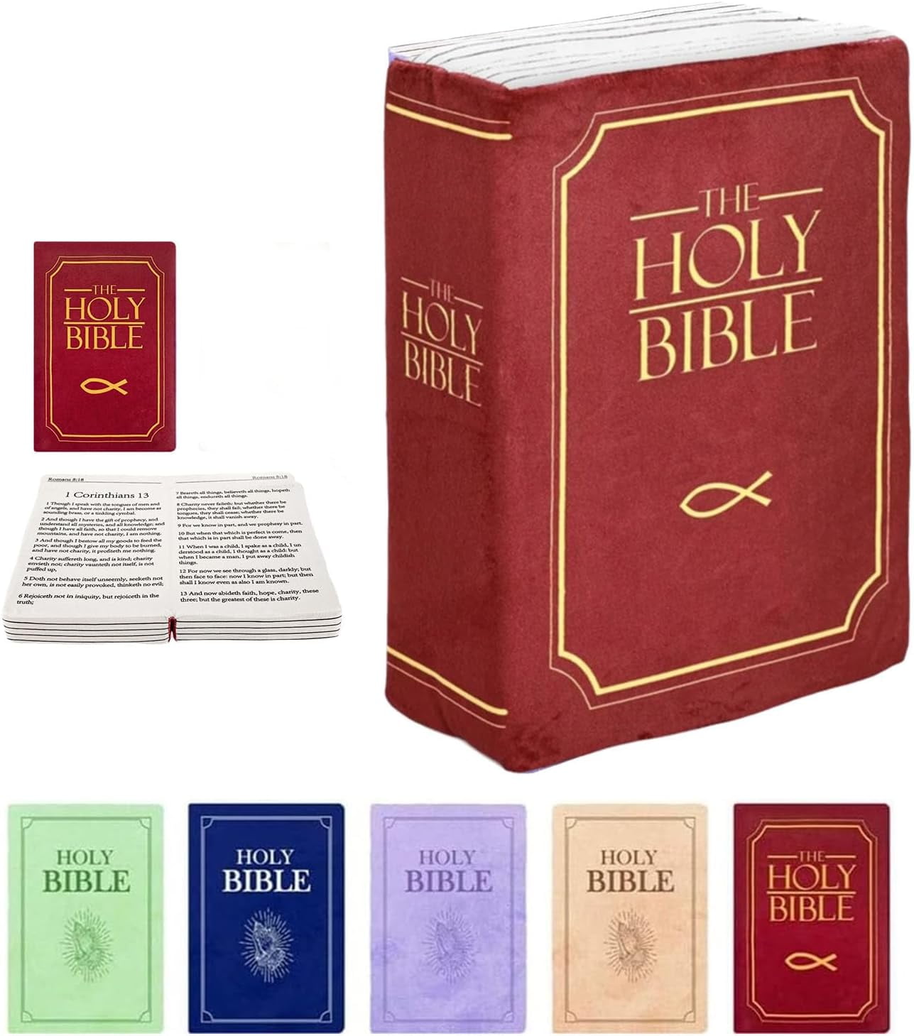 Bible Pillow Book Plush That Opens, Bible Pillow, Book Shape Bible ...