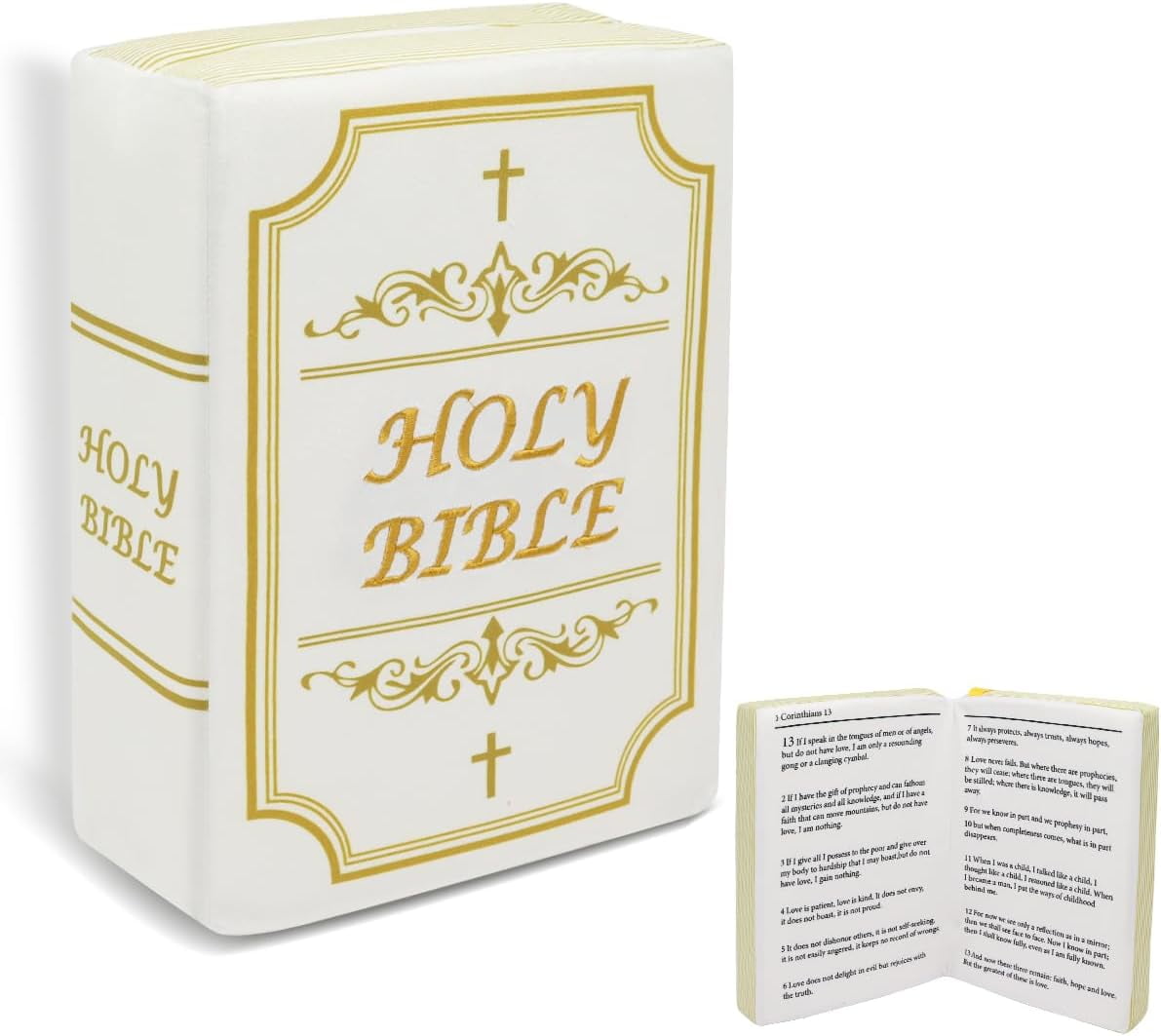 Bible Pillow Book Plush That Opens Christian Holy Bible Stuff Religious ...