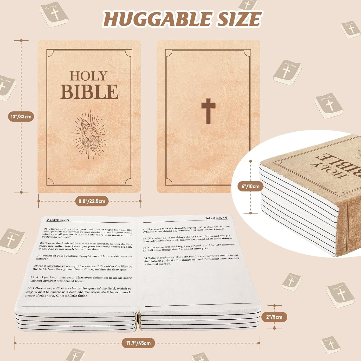 Bible Pillow Book Plush That Opens Cozy Bible Pillow with Bible Verses ...