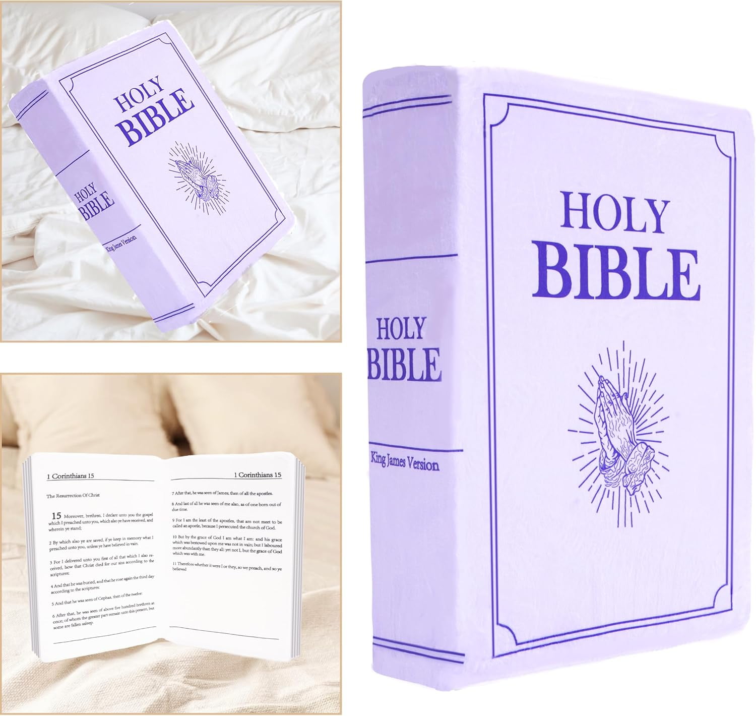 Bible Pillow Book Plush That Opens, for Kids Adults Christian Gifts ...
