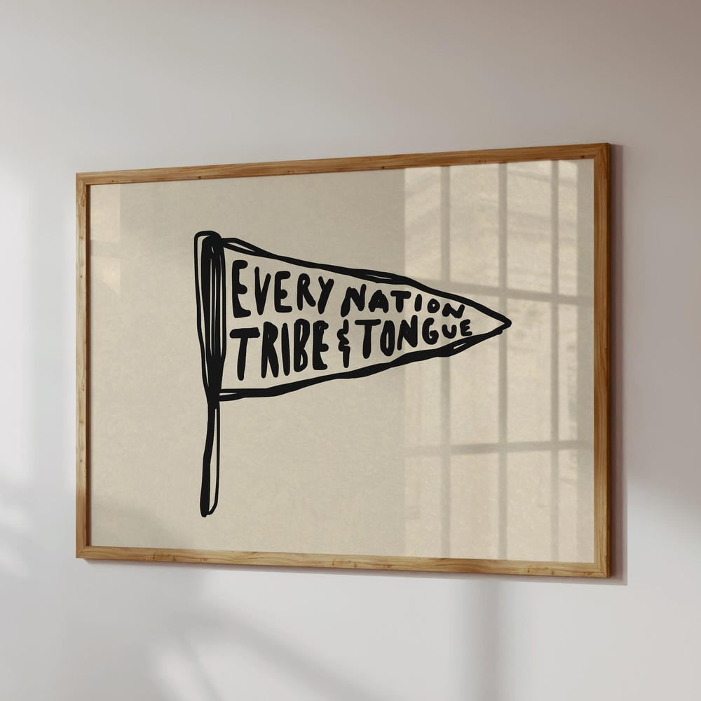 Bible Print: 'Every Nation Tribe & Tongue', Retro Pennant Style ...