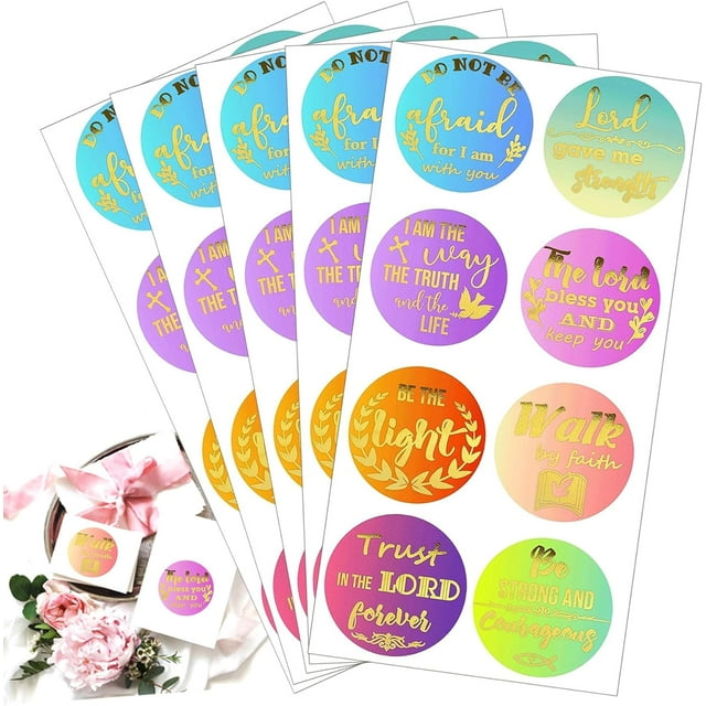 Bible Quote Gold Foil Stickers Faith Motivational Christian Jesus ...