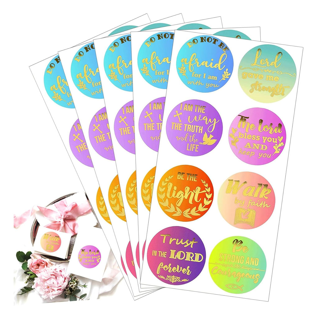 Bible Quote Gold Foil Stickers Faith Motivational Christian Verses ...