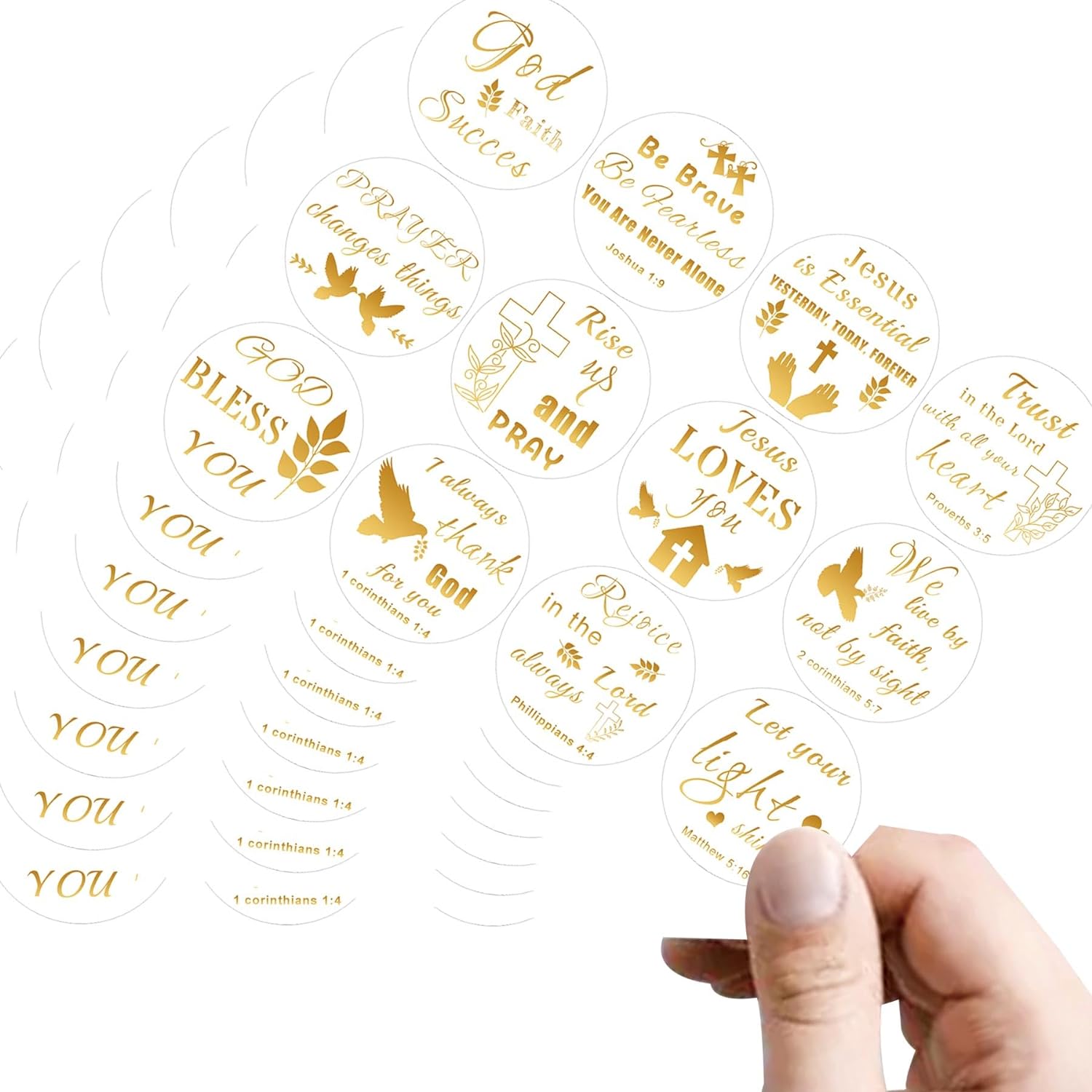 Bible Quote Gold Foil Stickers Jesus Faith Gold Foil Stickers 2 Inch ...