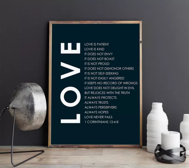 Bible Quotes Poster Bible Verses 1 Corinthians 13:4-8 Inspiration ...