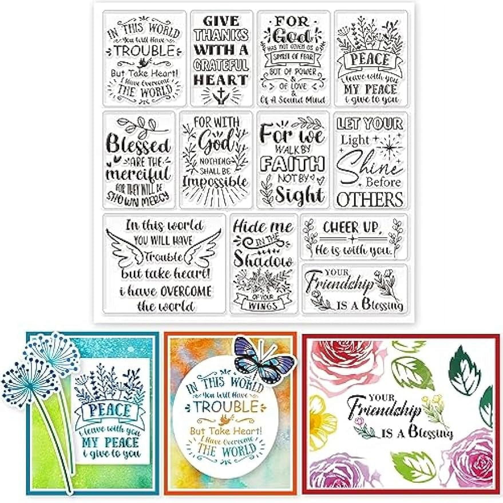 Bible Religion Words Transparent Clear Stamps Blessing Texts Embossing ...