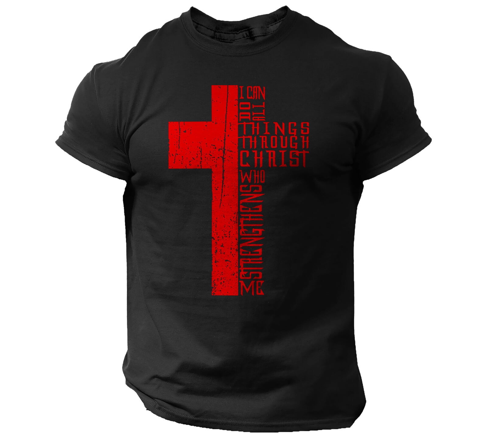 Bible Religious Cross Christian Faith Vintage Style I Can Do All T ...