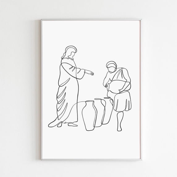 Bible Scene Wall Art Jesus Turning Water To Wine Lord Christ Miracle ...