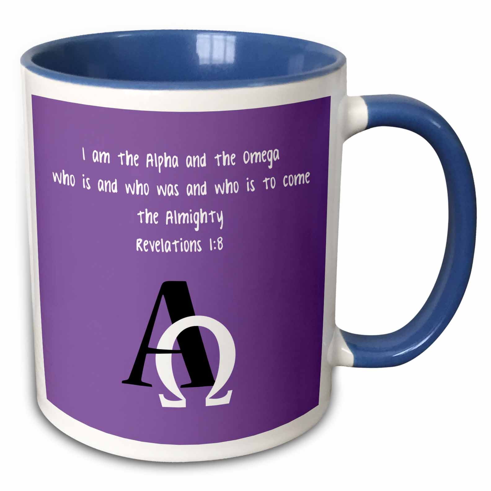 Bible Scripture Alpha and Omega Rev 1 11oz Two-Tone Blue Mug mug-264649 ...