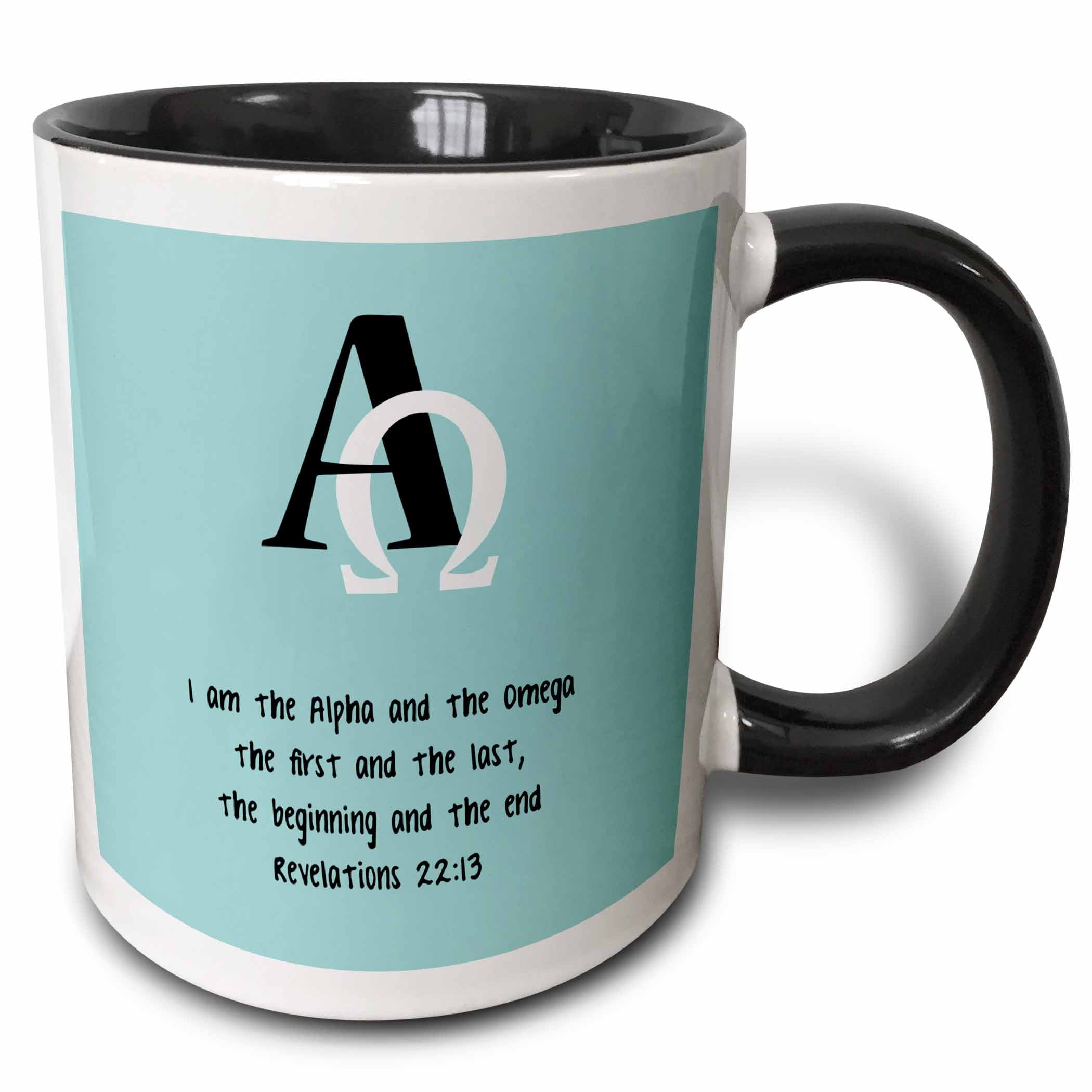 Bible Scripture Alpha and Omega Rev 22 11oz Two-Tone Black Mug mug ...
