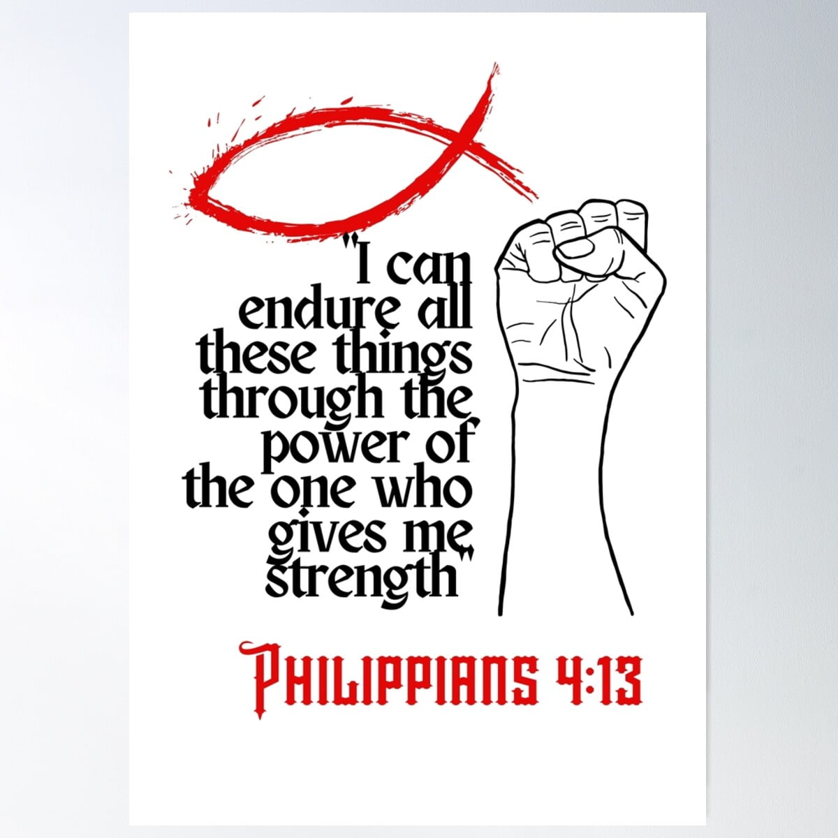 Bible Scripture Philippians 4:13 Poster Wall Art, Modern Wall Decor For ...