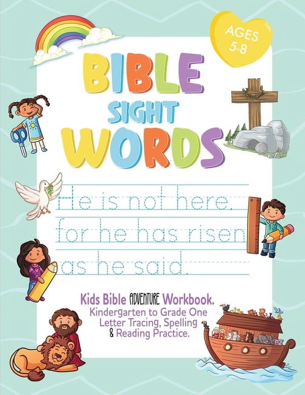 Bible Sight Words Practice Workbook: Kids Bible adventure Workbook ...