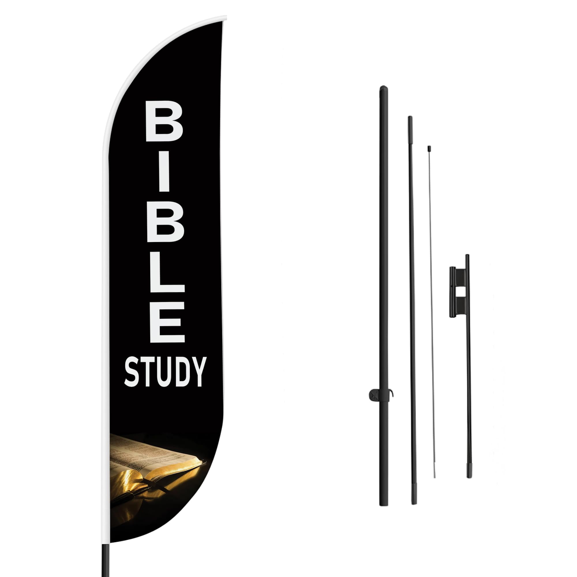Bible Study Sign feather flag Pole kit for Outdoor by Mavis | 15 FEET ...