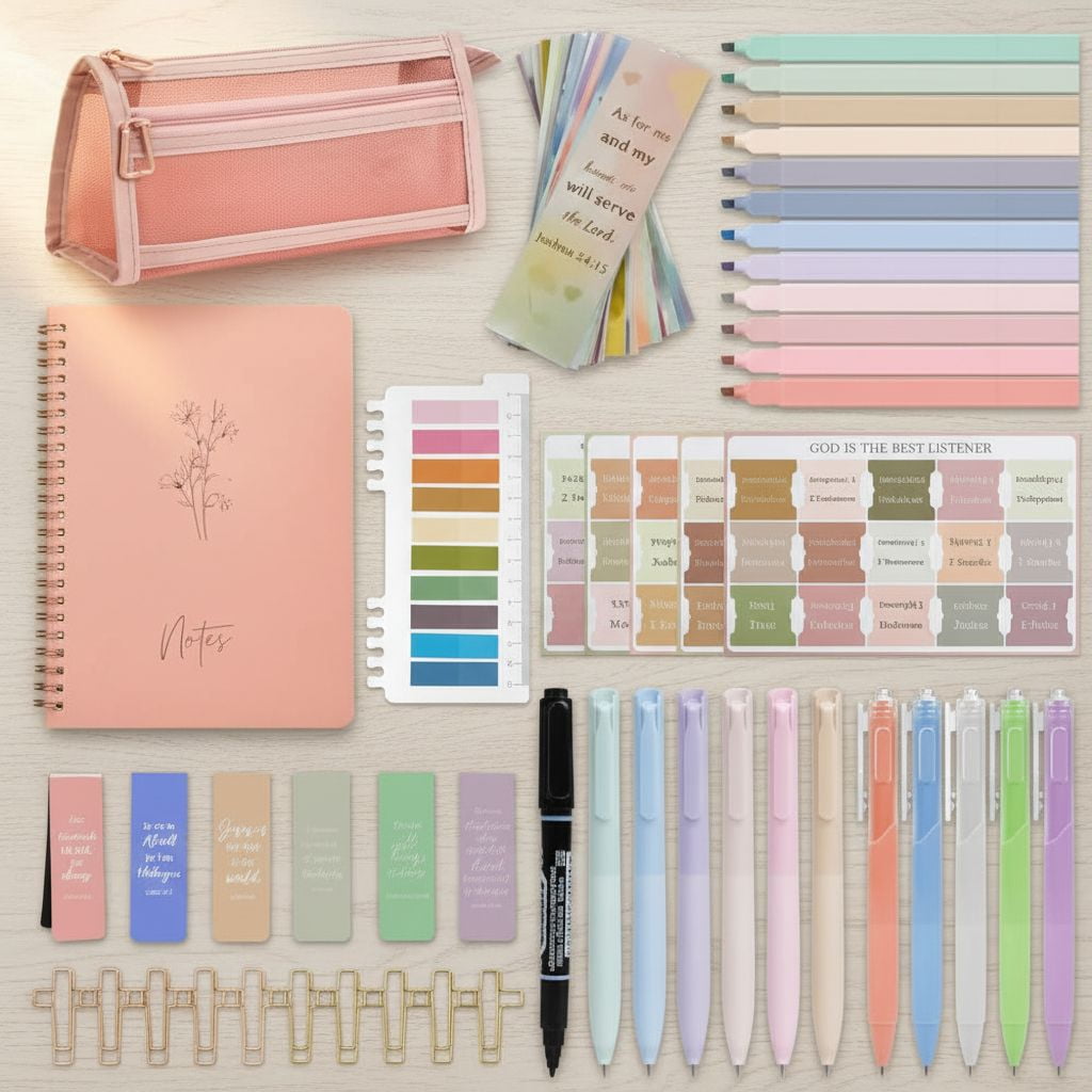 Bible Study Supplies [78 PCS] for Women - Bible Journaling Kit with No ...
