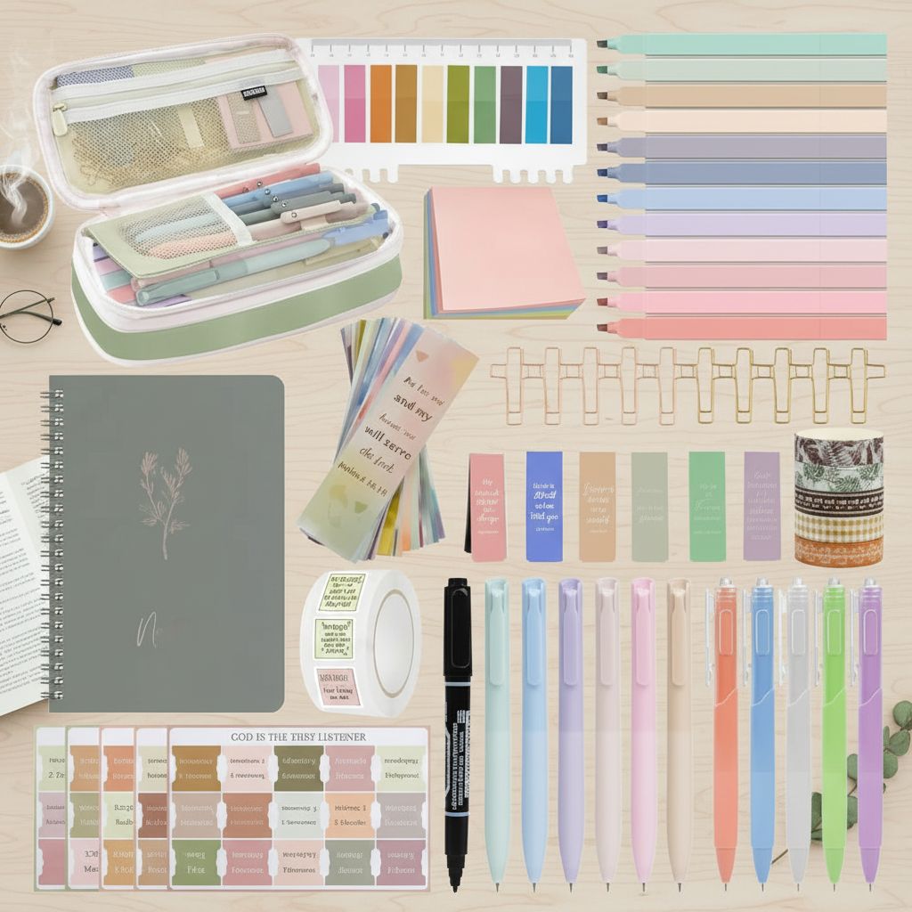 Bible Study Supplies Kit for Women 96PCS Bible Journaling Kit with ...