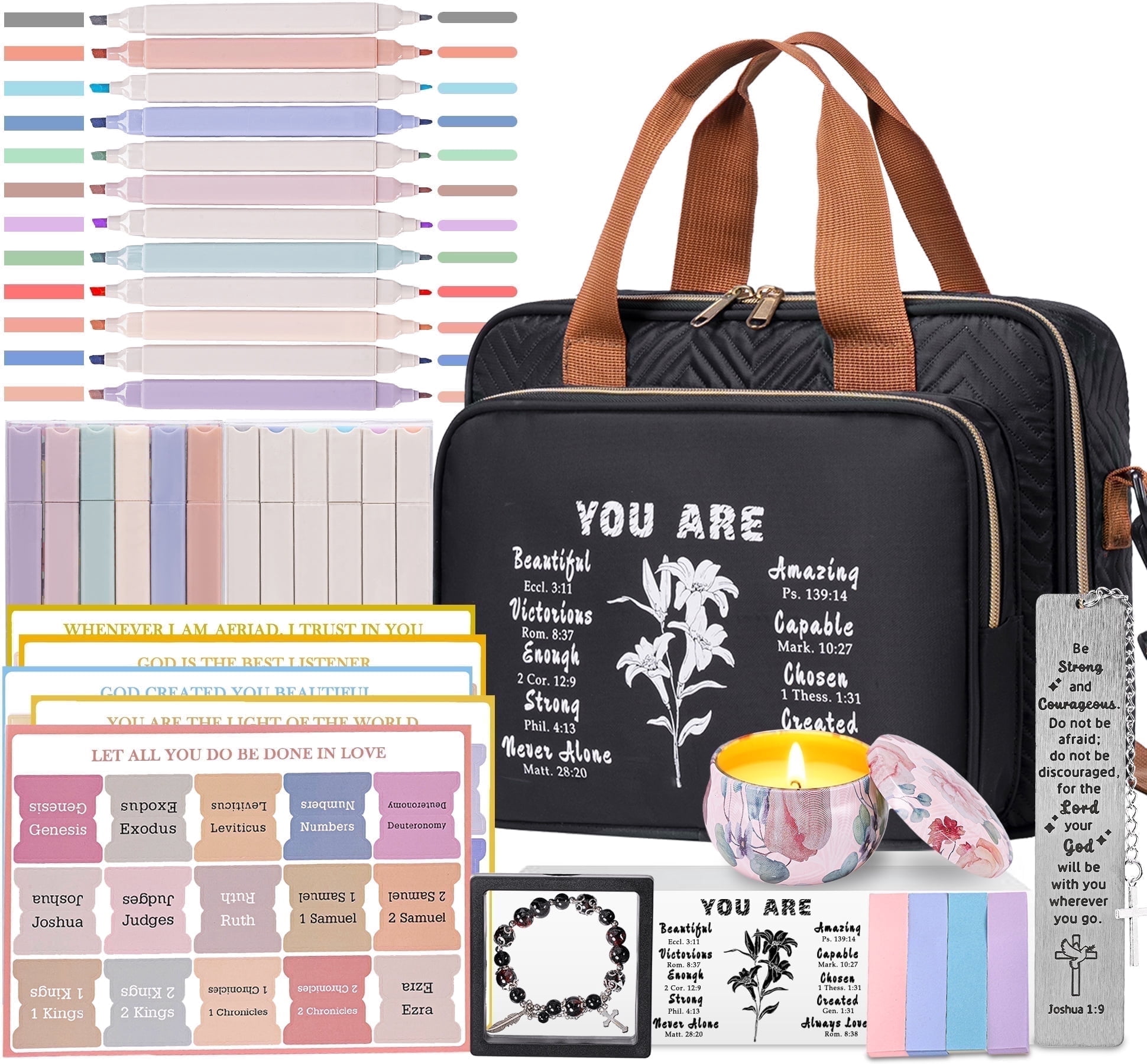 Bible Study Supplies for Women Men Journaling Kit with Carrying Cover ...