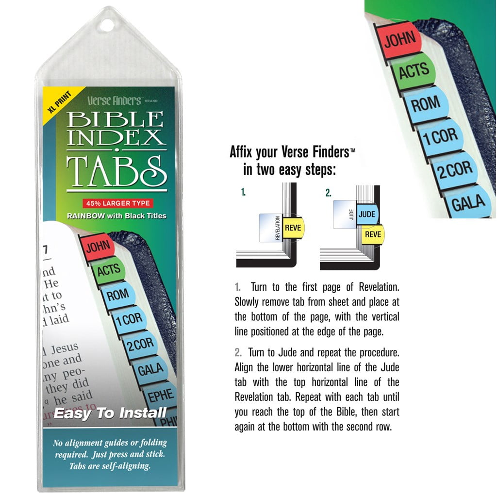 Bible Tab-Verse Finders Extra X-Large Print-Horizontal-Thin Pack ...