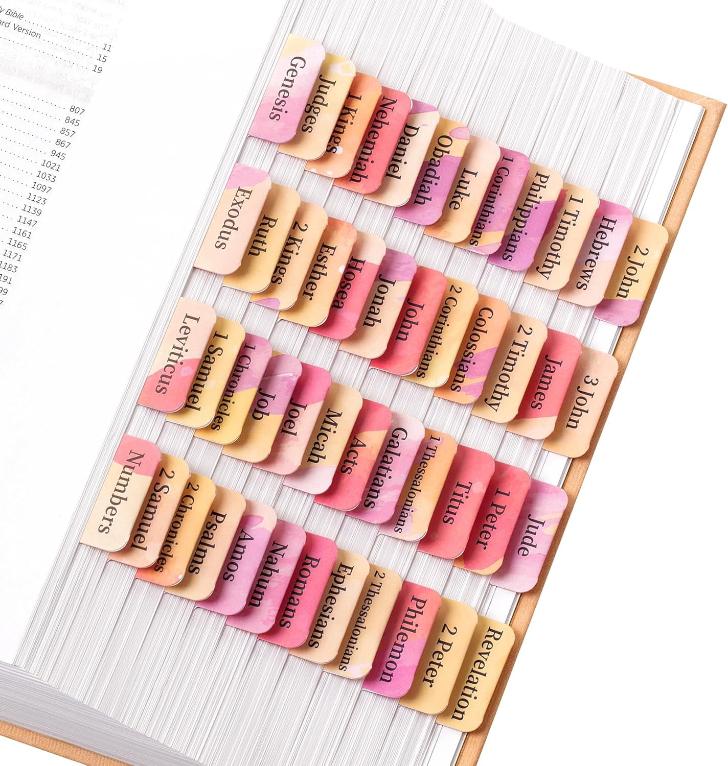 Bible Tabs, 75 Tabs, Spring Pink, Laminated Bible Tabs for Women and Men, Bible Tabs for Study ...