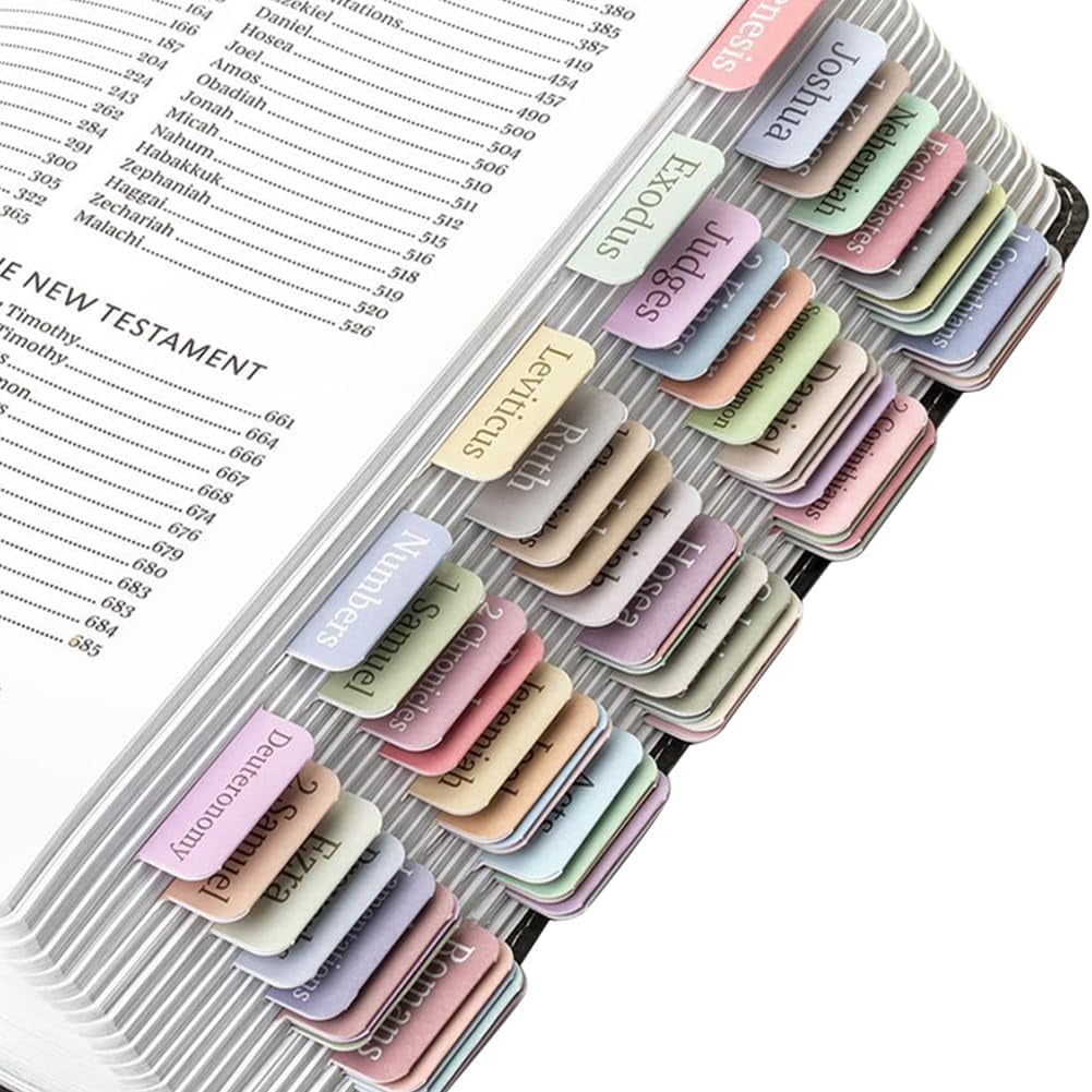 Bible Tabs Colorful Reposition Large Print Stickers Easy to Read and ...