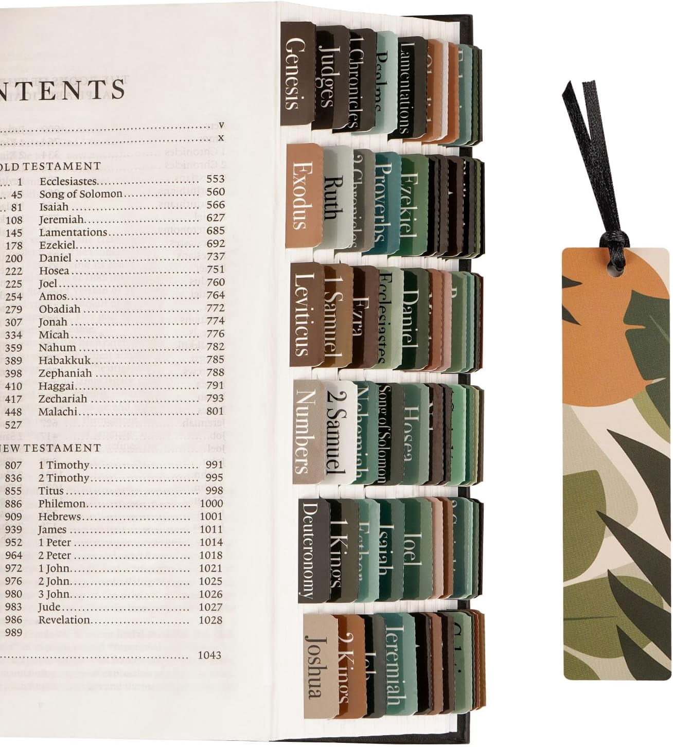 Bible Tabs for Women and Men, Earthy Theme, 75 Large Print Bible Tabs ...