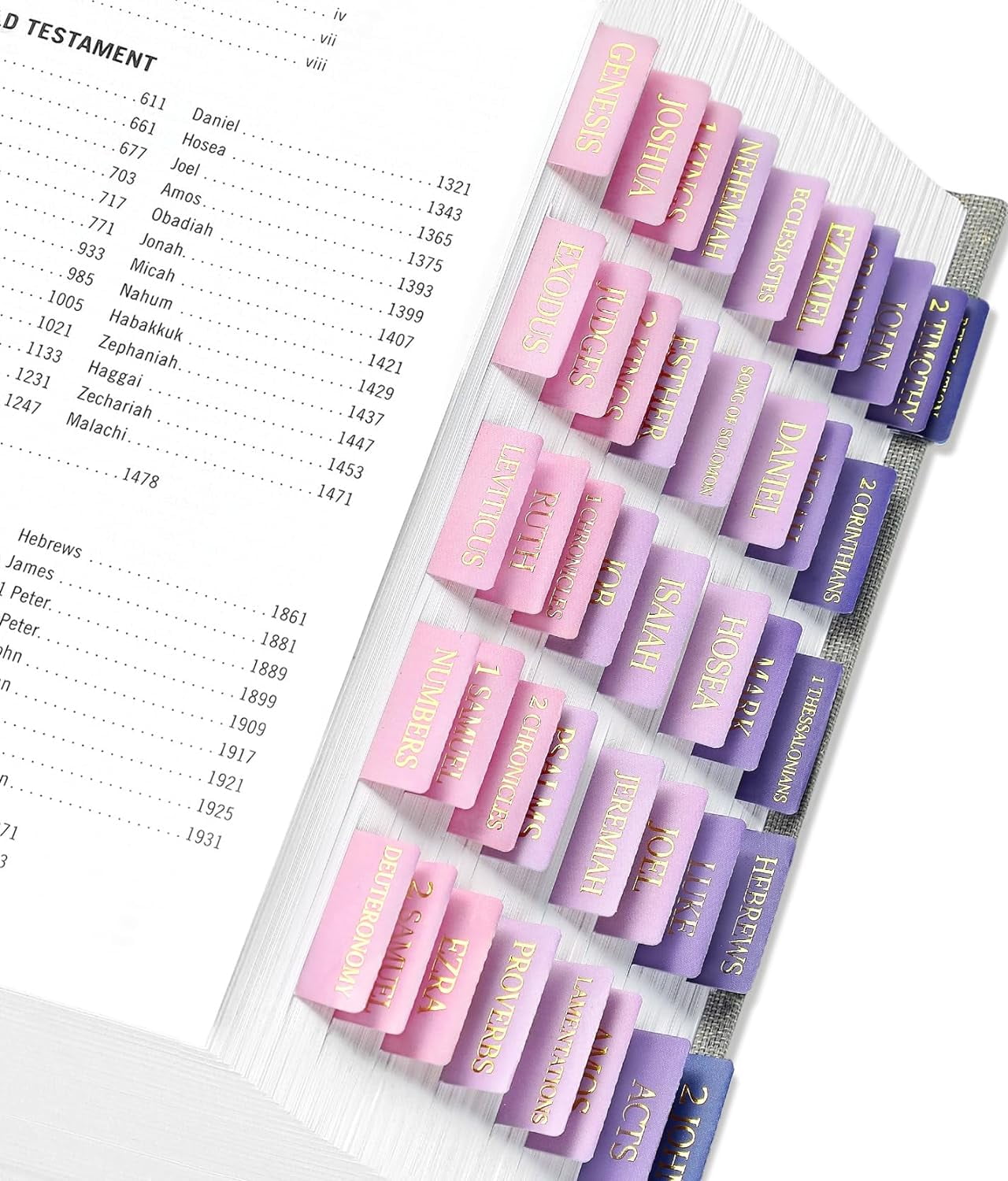 Bible Tabs for Women & Men, Laminated Bible Tabs for Study Bible, Large Print Bible Tabs for ...