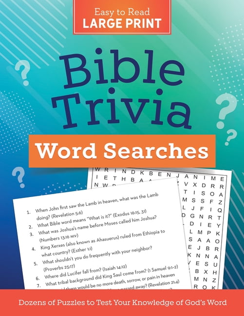 Bible Trivia Word Searches Large Print : Dozens of Puzzles to Test Your ...