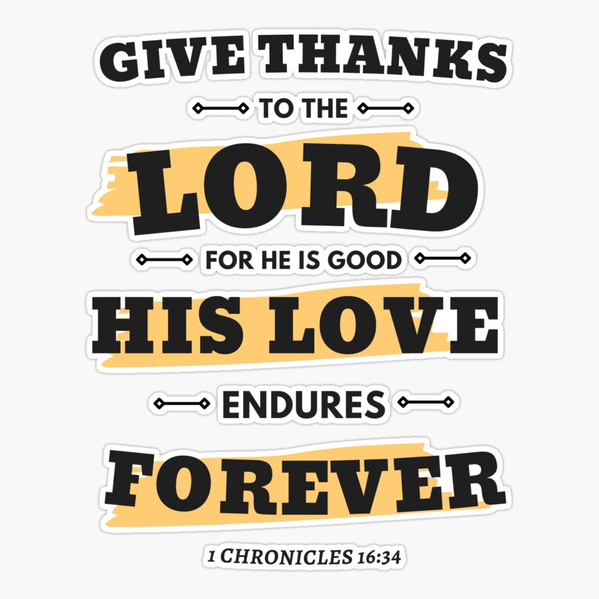 Bible Verse 1 Chronicles 1634 Sticker - Walmart.com