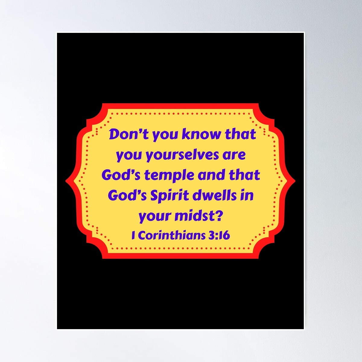 Bible Verse 1 Corinthians 3:16 Poster Wall Art, Modern Wall Decor For ...
