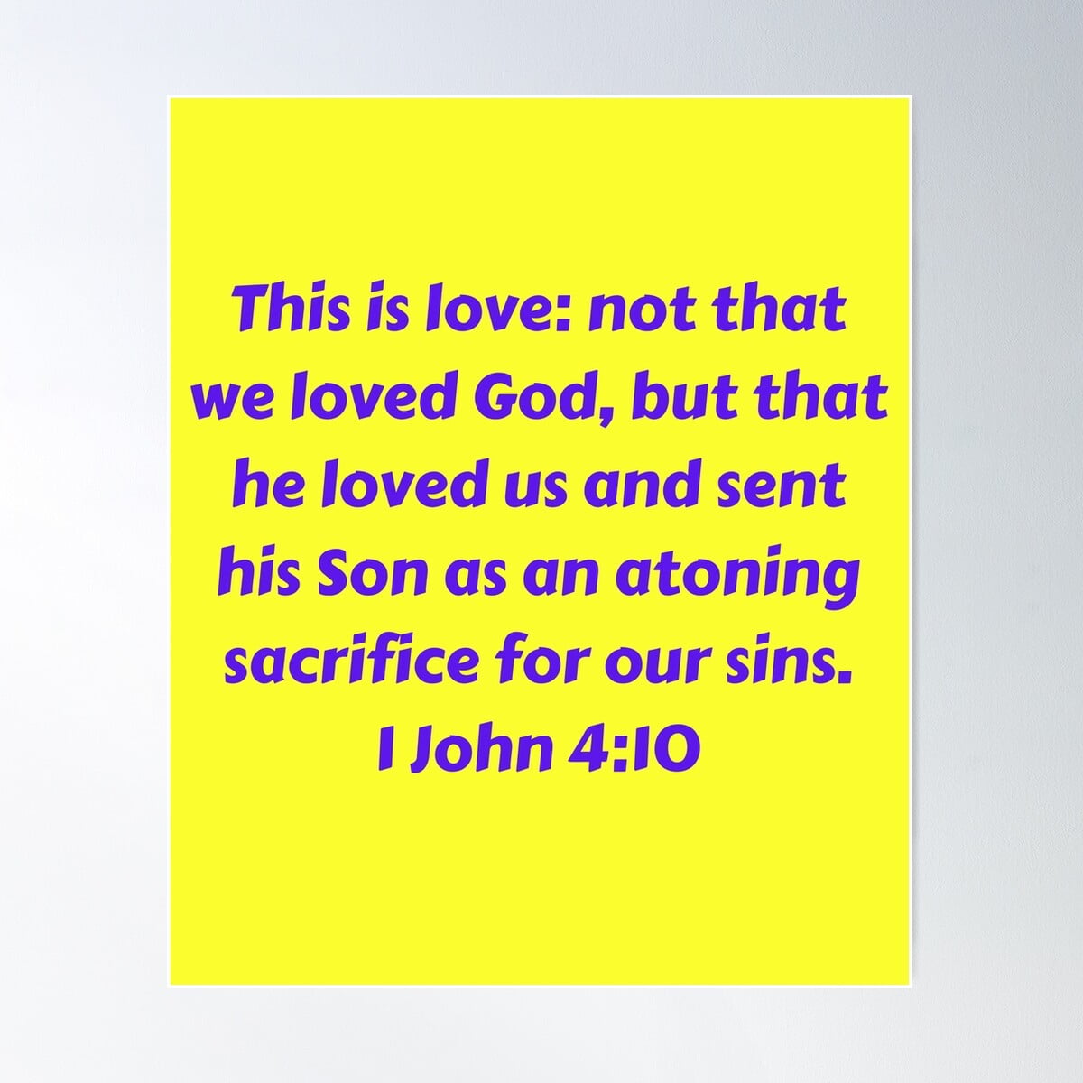 Bible Verse 1 John 4:10 Poster Wall Art, Modern Wall Decor For Living ...