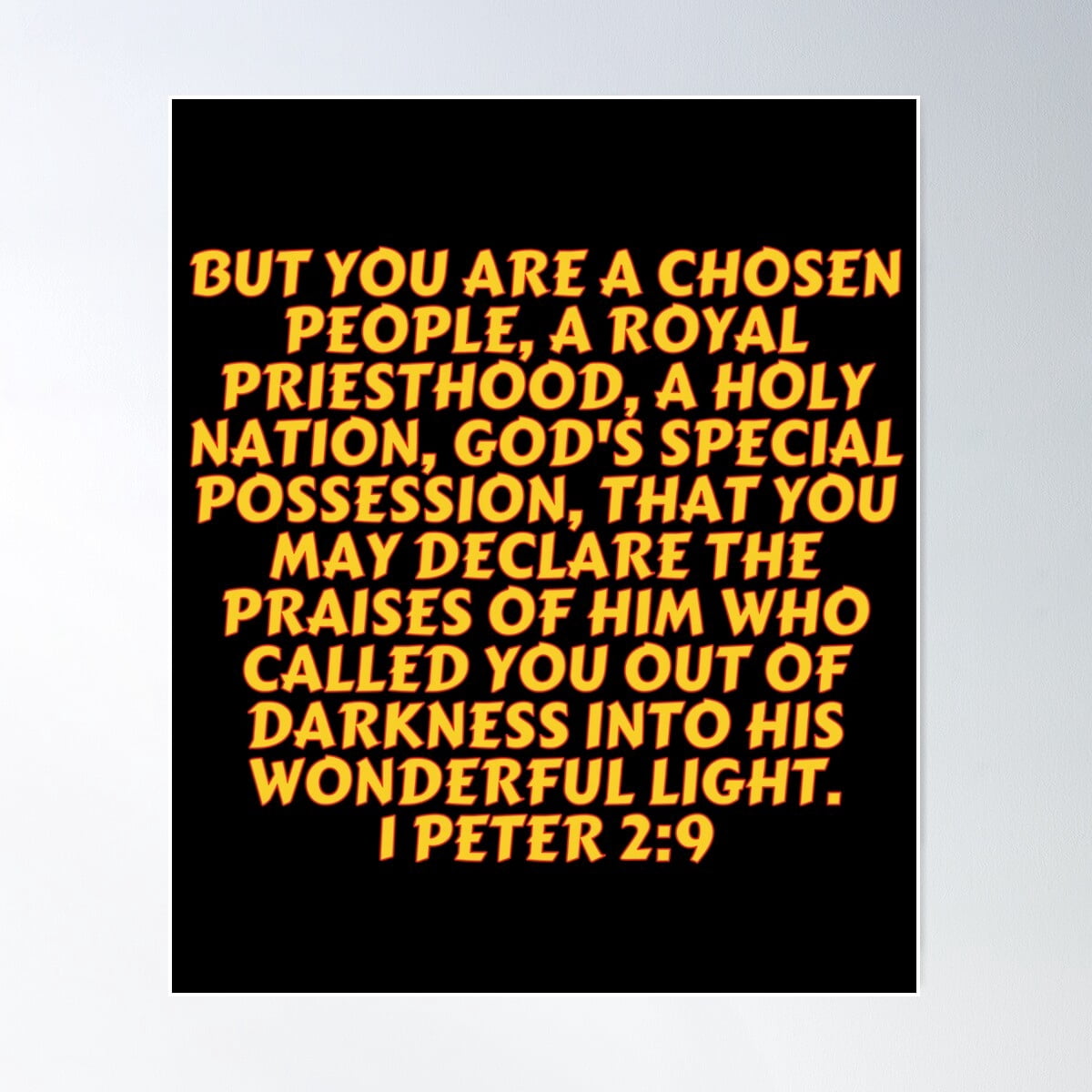 Bible Verse 1 Peter 2:9 Poster Wall Art, Modern Wall Decor For Living ...