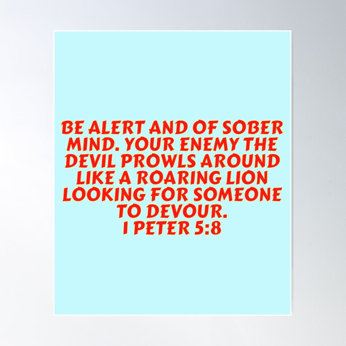 Bible Verse 1 Peter 5:8 Poster Wall Art, Modern Wall Decor For Living ...
