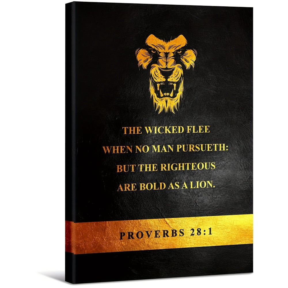 Bible Verse About Courage From Proverbs. Large Wooden Framed Wall Art ...